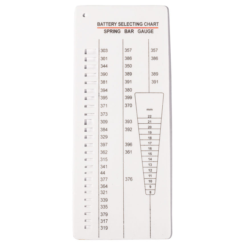Battery Selecting Chart Plastic with Side Bar Measuring Gauge ...