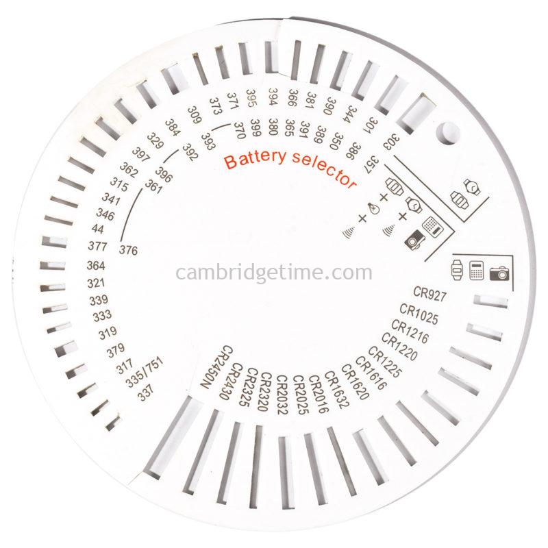 Circular Battery Selector Chart – Cambridge Time Spares