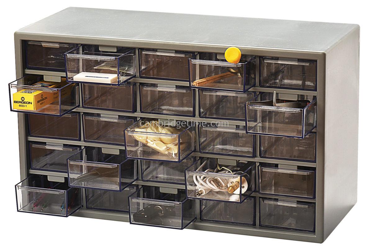 Compartment Plastic Box with 25 Transparent Drawers – Cambridge Time Spares